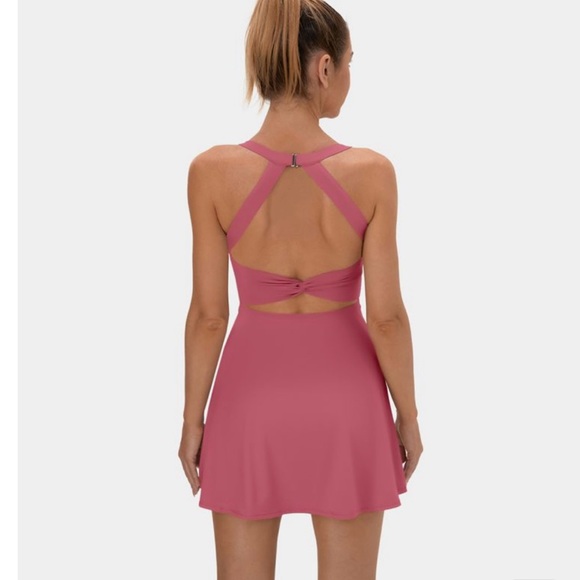 HALARA | Dresses | Halara Pink Backless Twisted Side Pocket 2 In Mini ...